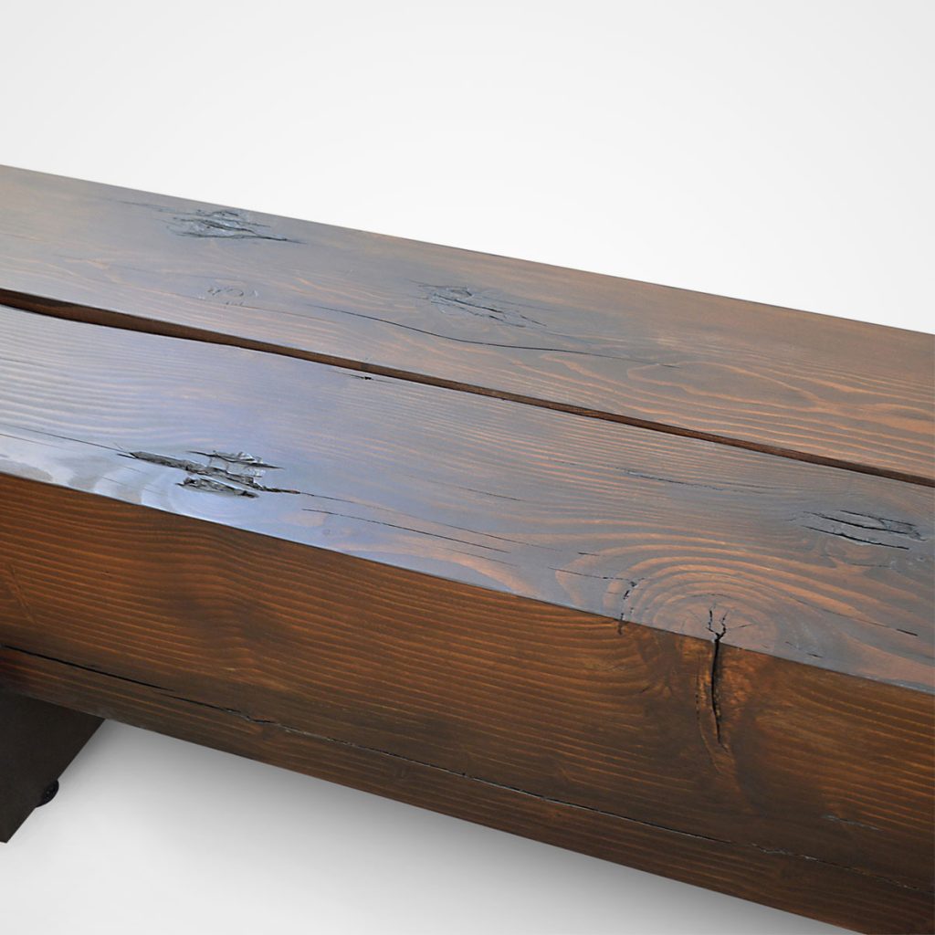 Contemporary Solid Wood and Metal Base Bench | Rotsen Furniture