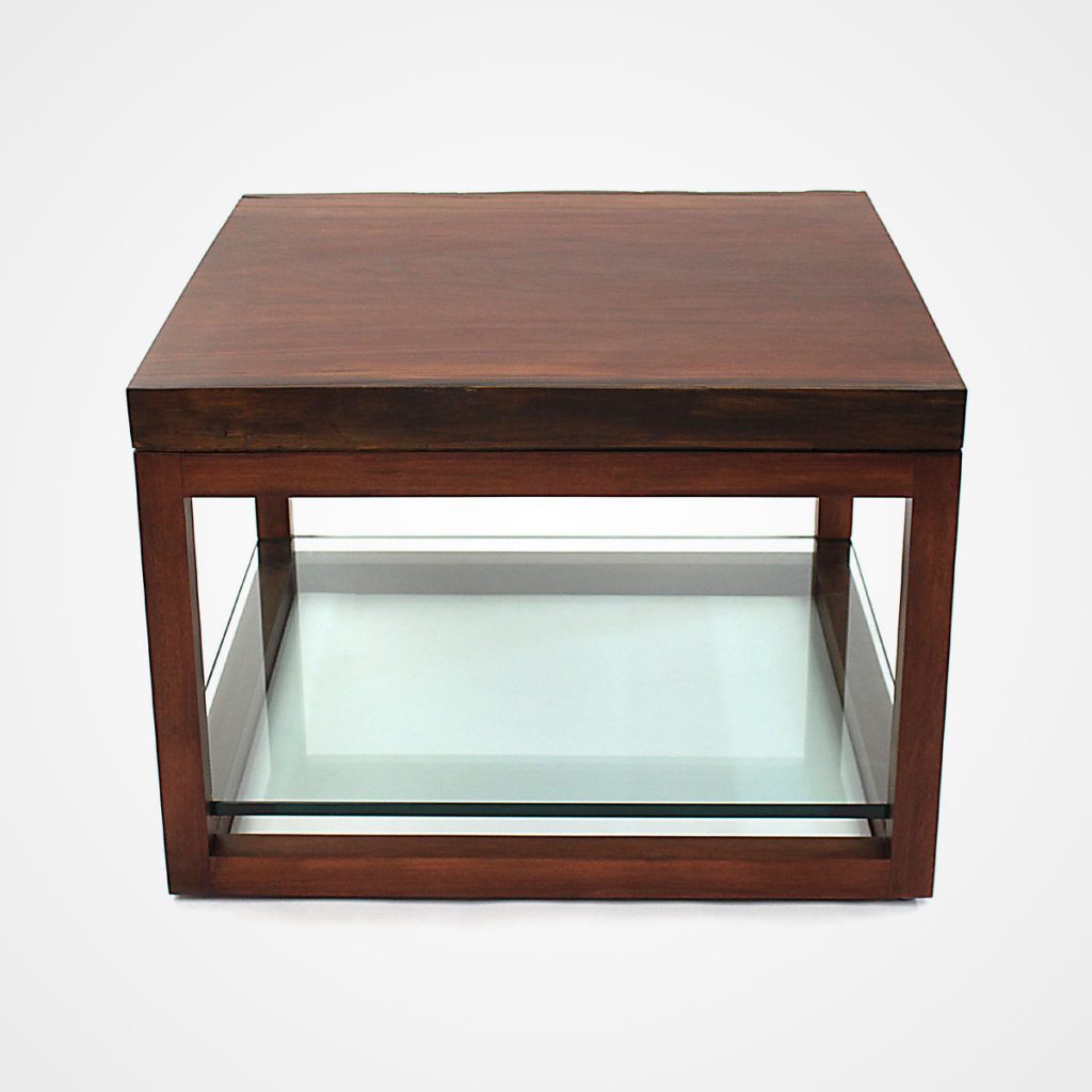 Cumaru Side Table - Glass Shelf | Rotsen Furniture