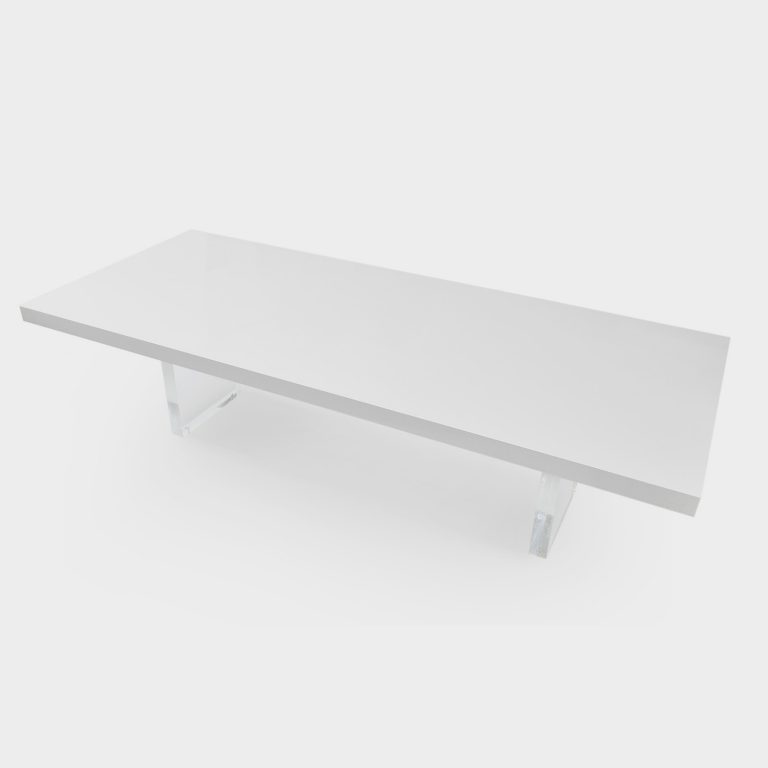 High Gloss White Lacquer Dining Table | Rotsen Furniture