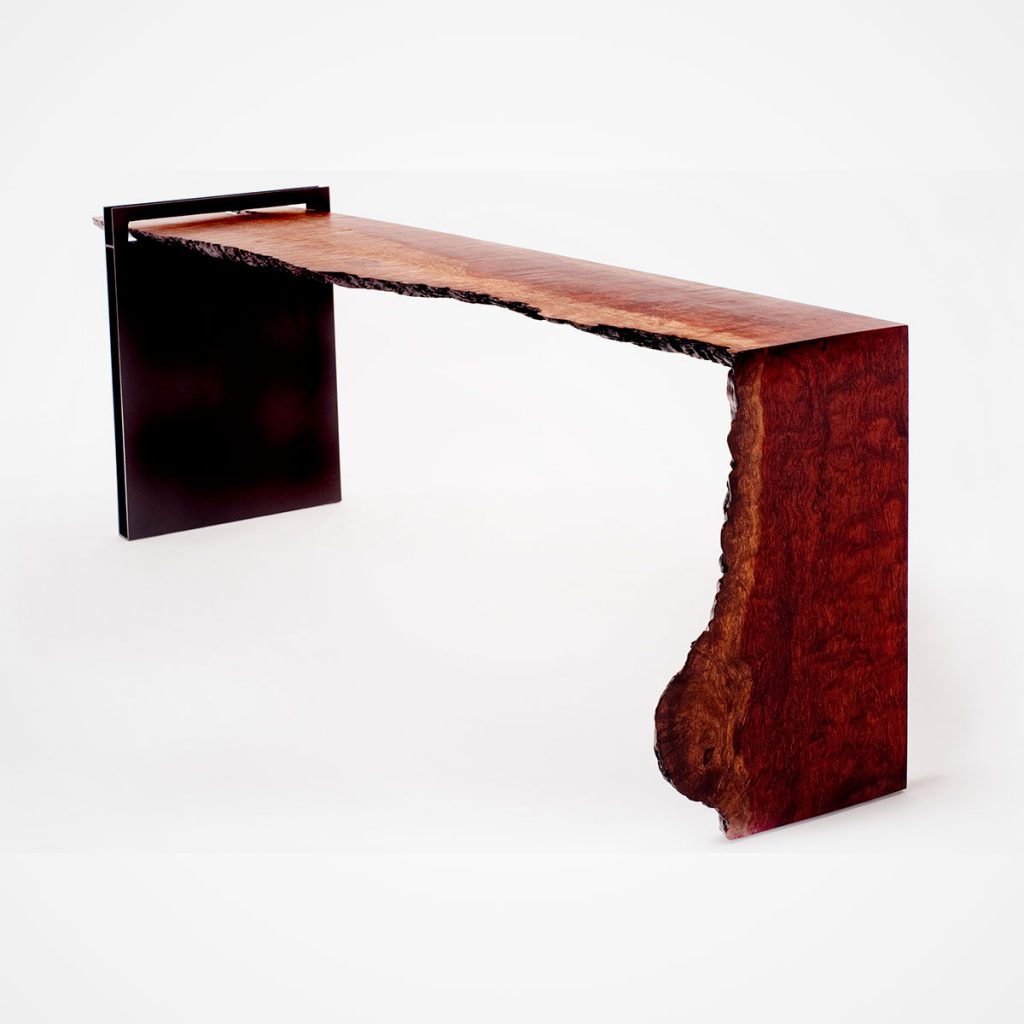 Live Edge L Console - Metal Base | Rotsen Furniture