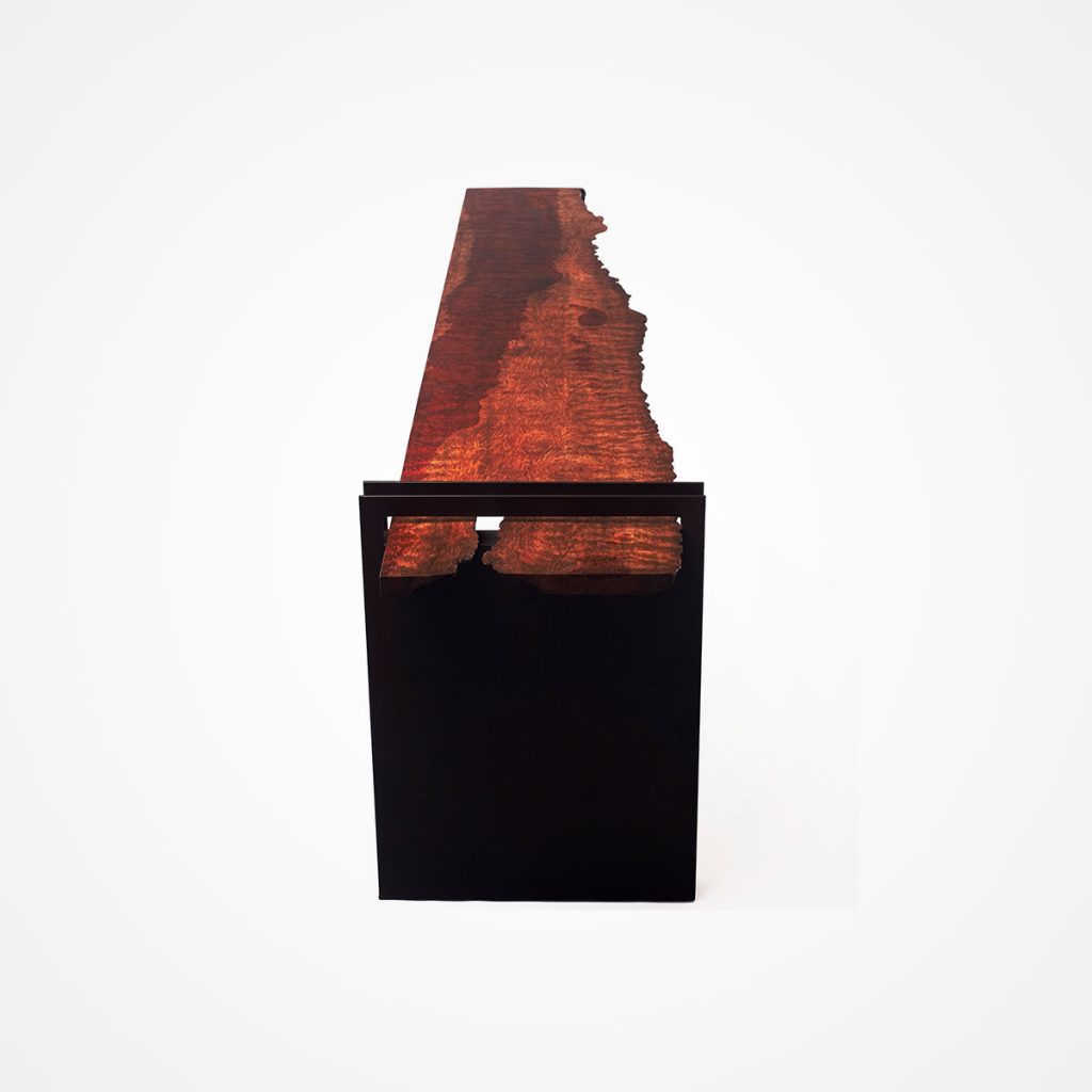 Live Edge L Console - Metal Base | Rotsen Furniture