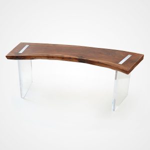 Solid Walnut Floating Desk - Lucite Base | Rotsen Furniture