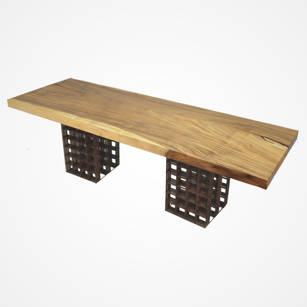 Tela Dining Table - Tamburil Top - Double Base | Rotsen Furniture