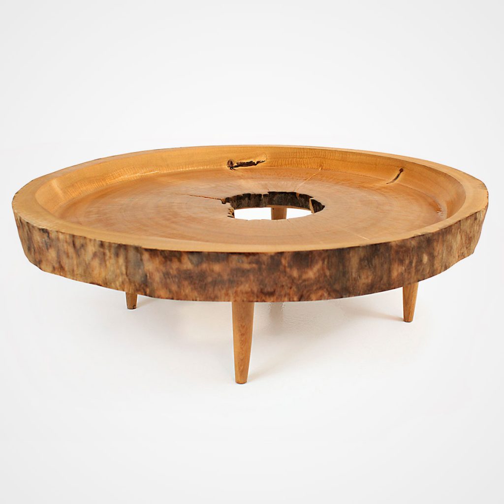 Victoria Round Hollow Wood Slab Coffee Table | Rotsen Furniture